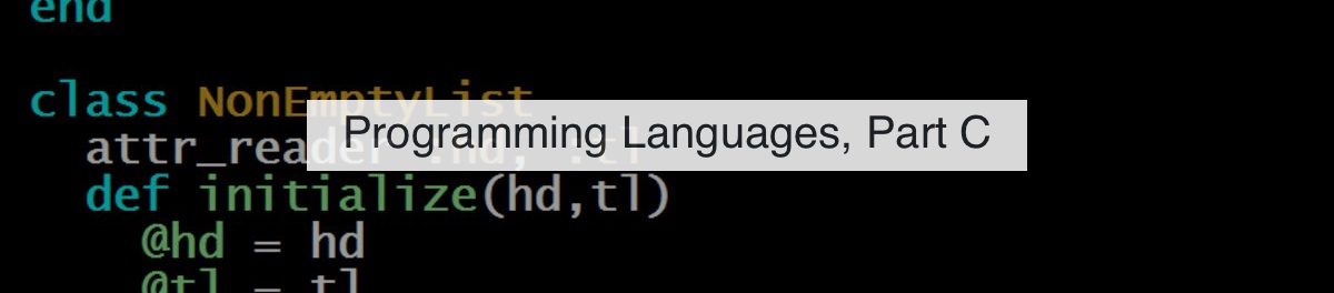 Reddit comments on "Programming Languages, Part C" Coursera course | Reddsera